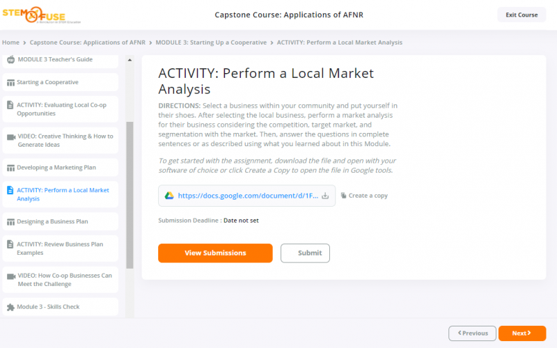 AFNR High School Capstone Course | STEM Fuse